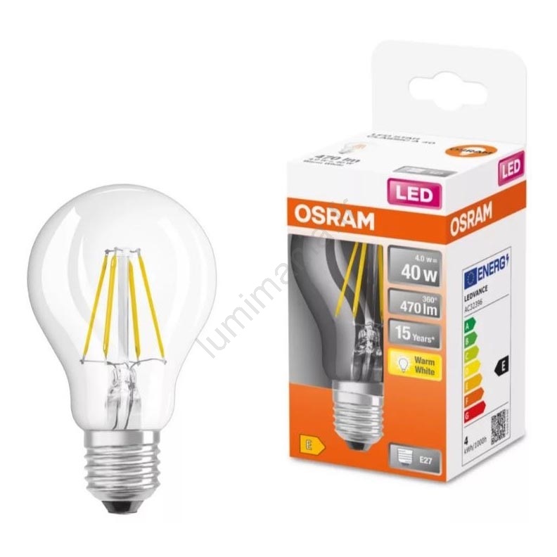 Ampoule à intensité variable LED GLOW DIM A60 E27/4W/230V 2200-2700K - Osram | Lumimania