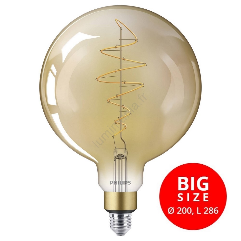 Ampoule LED à intensité variable VINTAGE Philips G200 E27/6,5W/230V 2000K | Lumimania