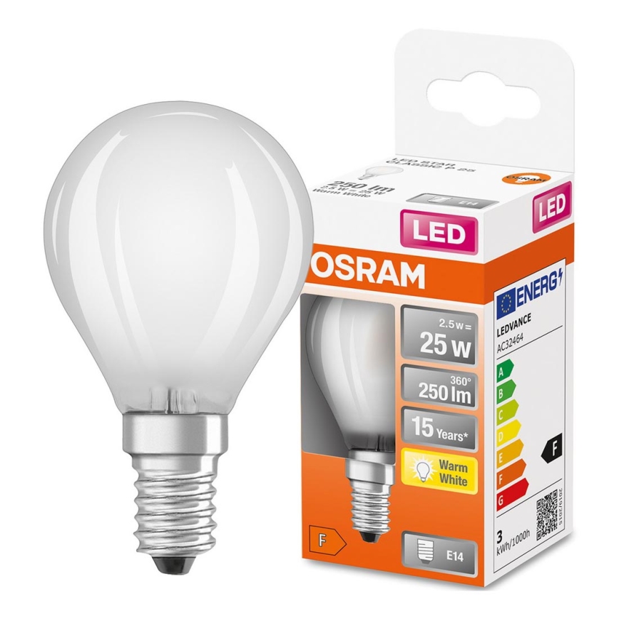 Ampoule LED E14/2,5W/230V 2700K - Osram | Lumimania