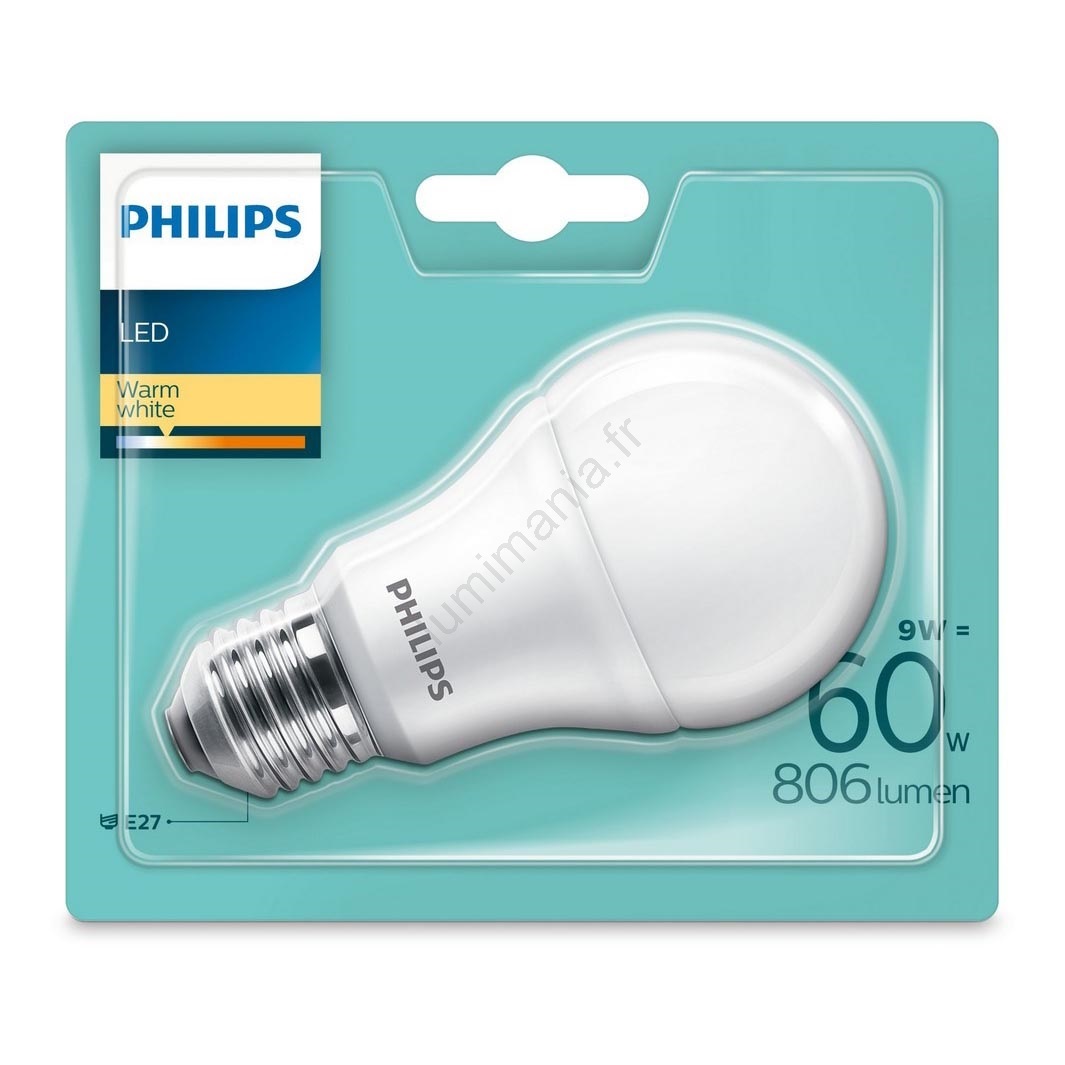Ampoule LED Philips E27/9W/230V 2700K | Lumimania