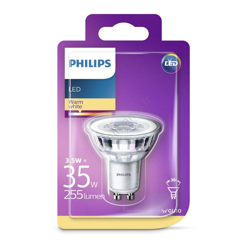 Ampoule Led Philips Gu10 3 5w 230v 2700k Lumimania