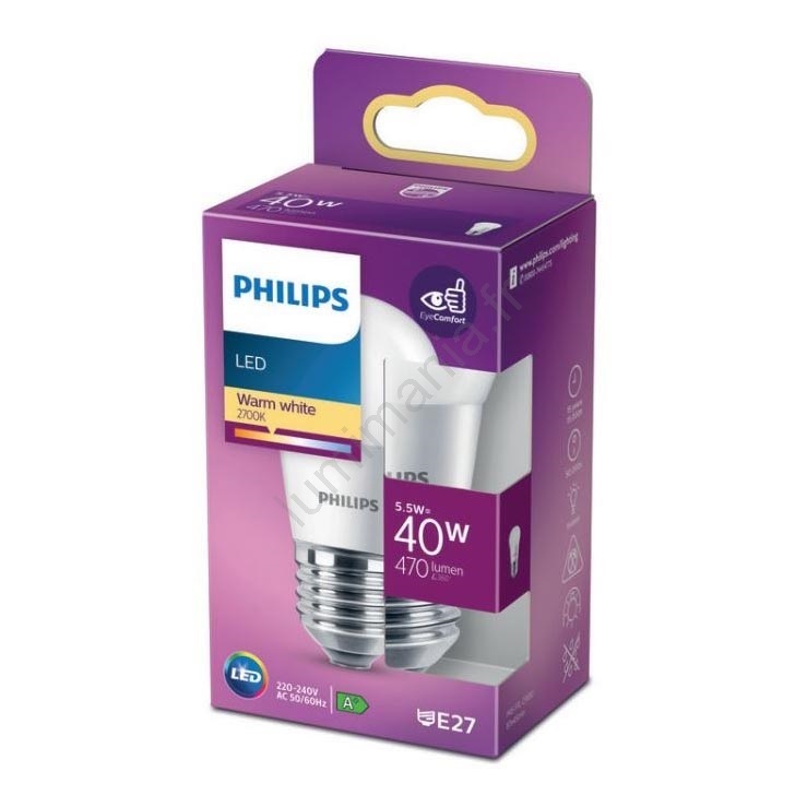 Ampoule LED Philips P45 E27/5,5W/230V 2700K | Lumimania