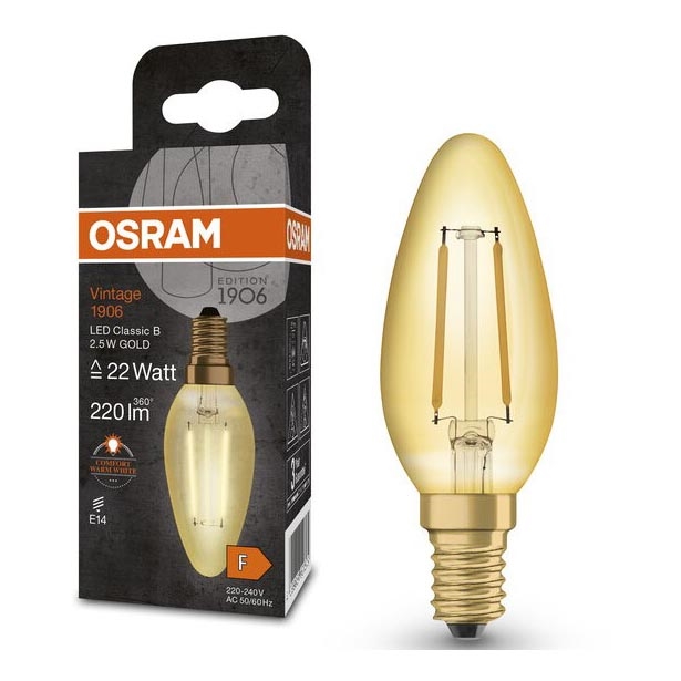 Ampoule LED VINTAGE E14/2,5W/230V 2400K - Osram | Lumimania