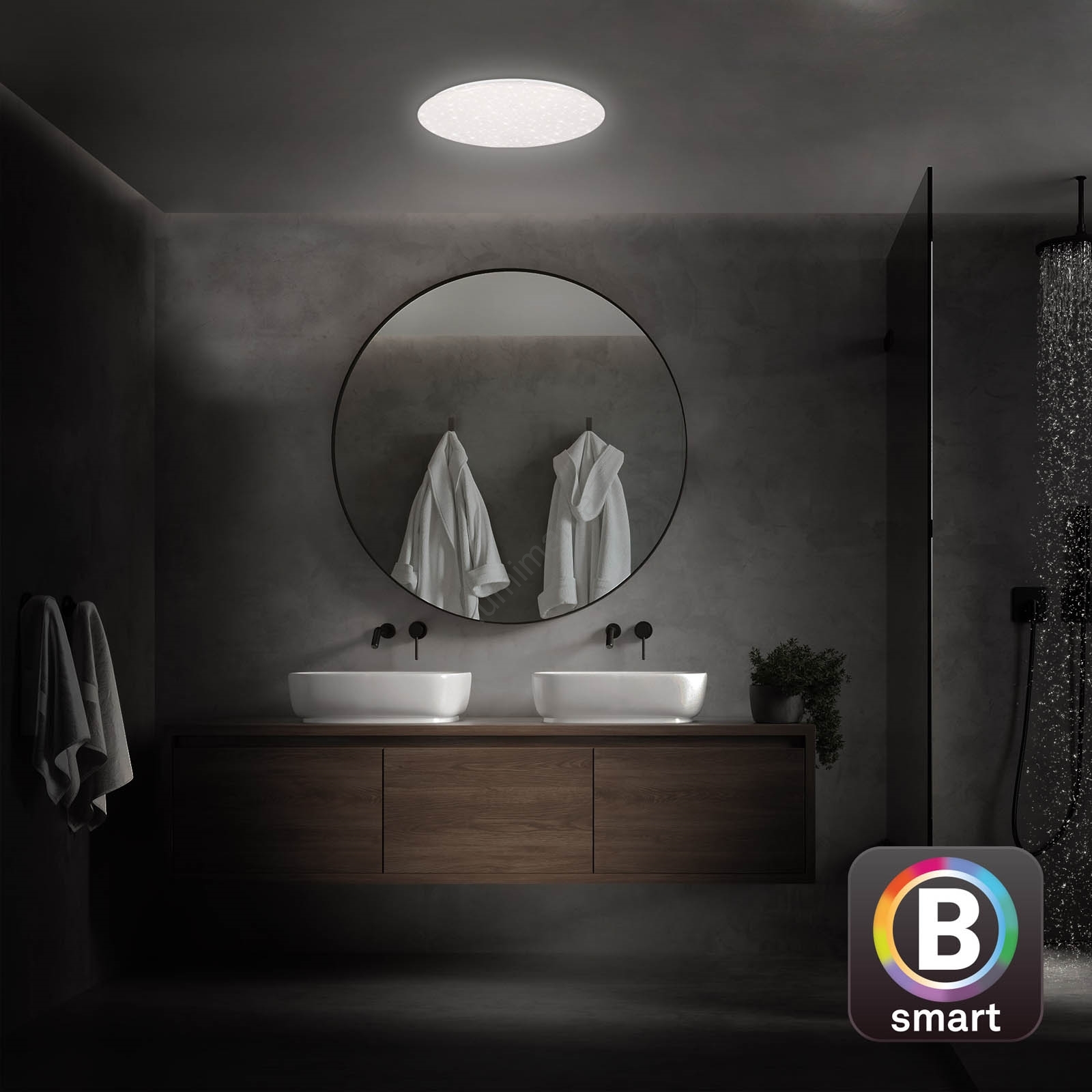 Brilo - LED RGBW Luminaire à intensité variable salle de bain LED/21W ...