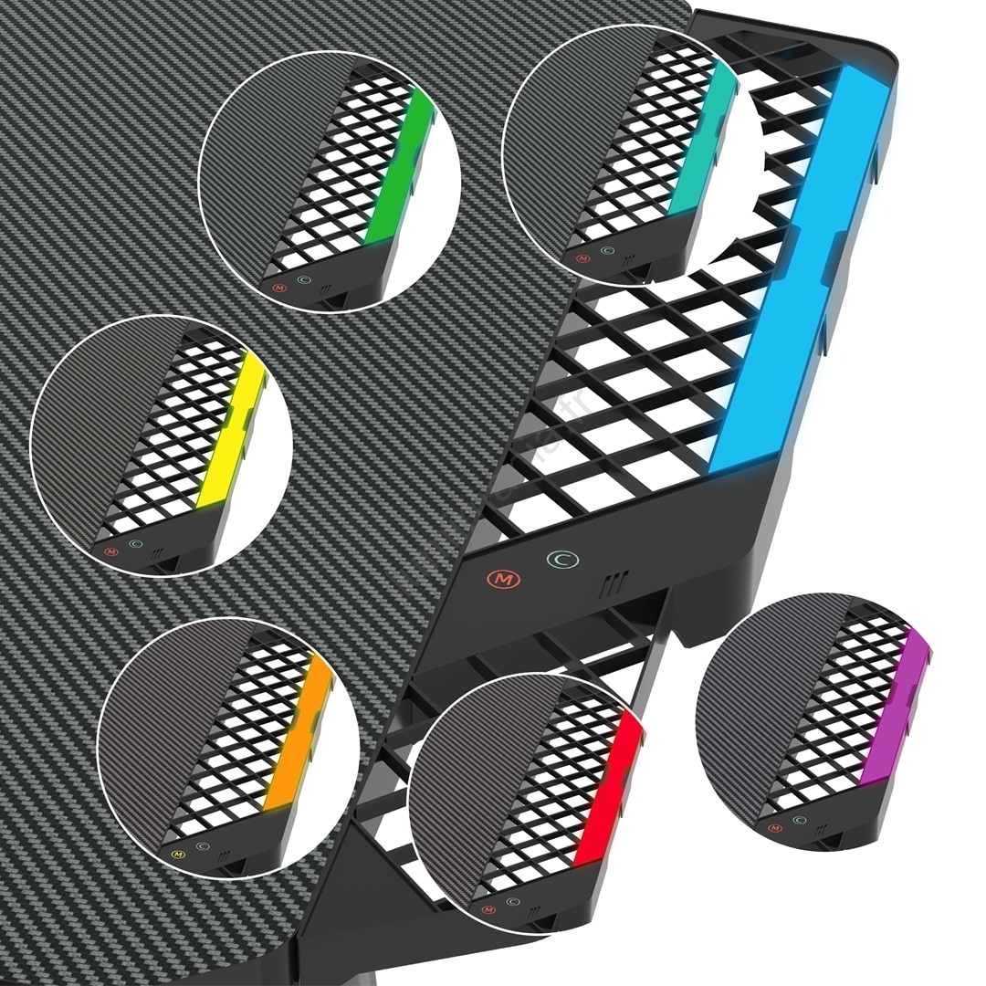 Bureau gaming SNAKE avec rétroéclairage LED RGB 156x60 cm noir | Lumimania