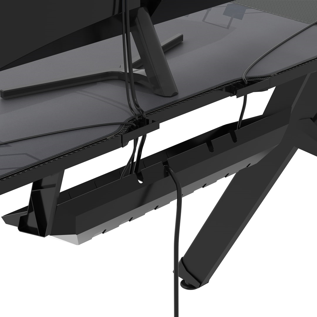 Bureau gaming SNAKE avec rétroéclairage LED RGB 156x60 cm noir | Lumimania