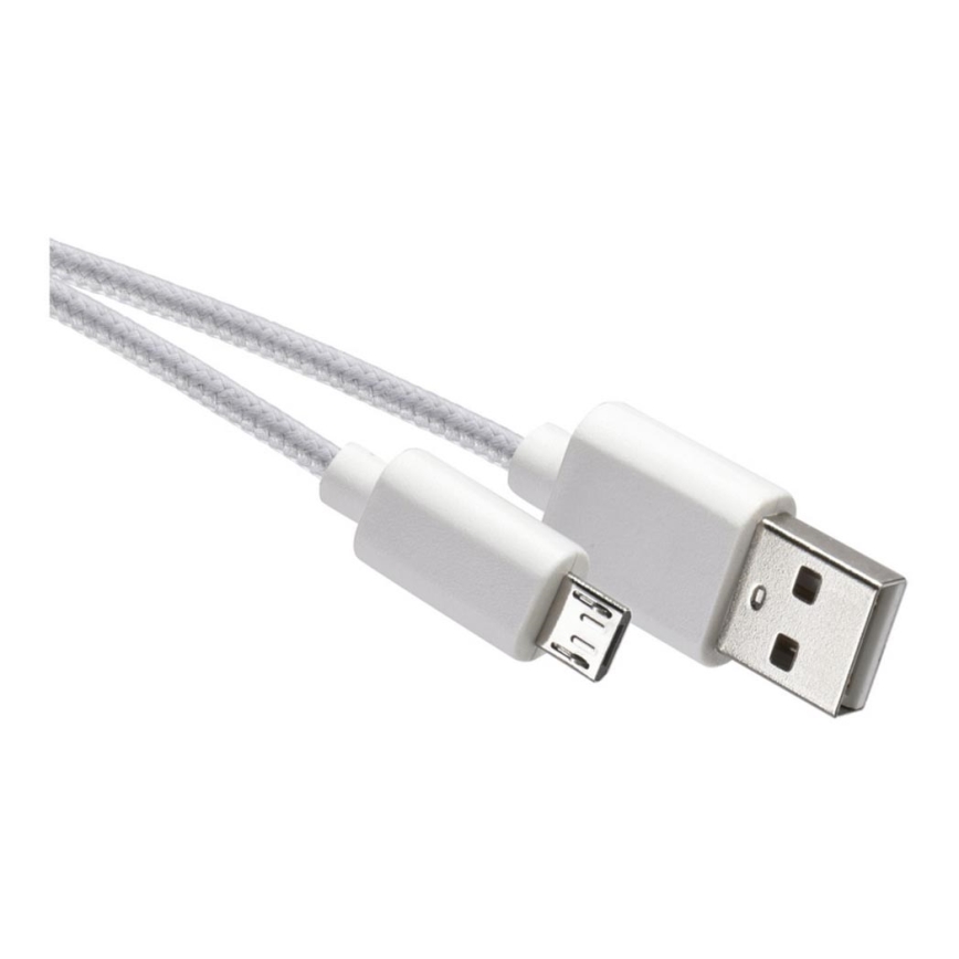 Câble USB connecteur USB 2.0 A /micro connecteur USB B blanc | Lumimania