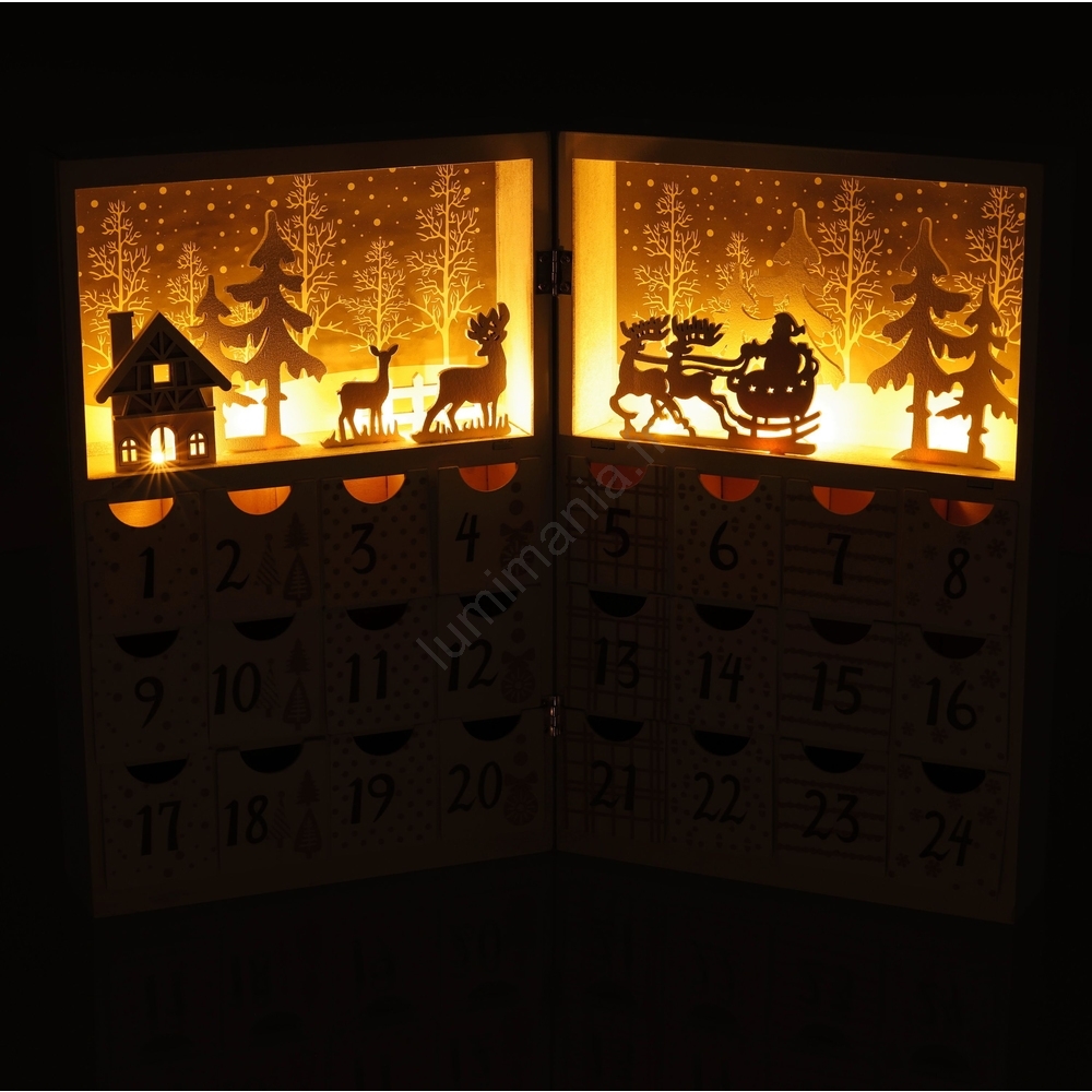 Calendrier de l'Avent LED/2xAAA blanc chaud | Lumimania