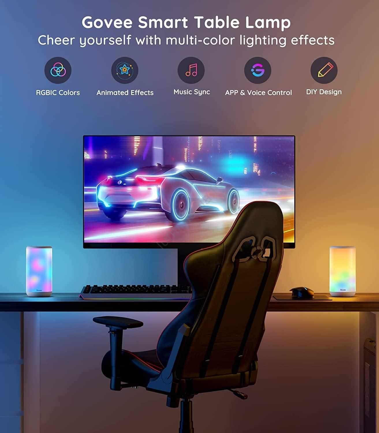 Govee - Lampe de table Aura SMART RGBIC Wi-Fi | Lumimania