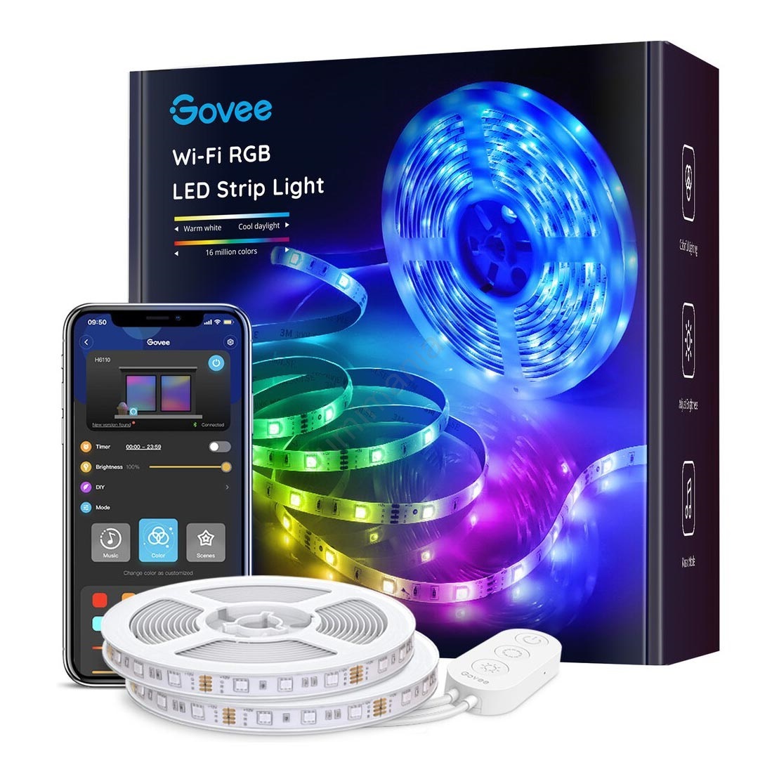 Govee - Ruban Wi-Fi RGB Smart LED 10 m | Lumimania