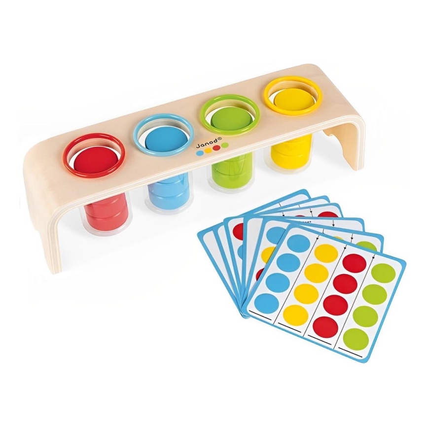 Janod J05066 - Jouet interactif en bois MONTESSORI 22 pcs | Lumimania