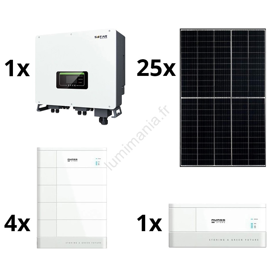 Kit solaire SOFAR Solar -10kWp RISEN + convertisseur hybride 3p ...