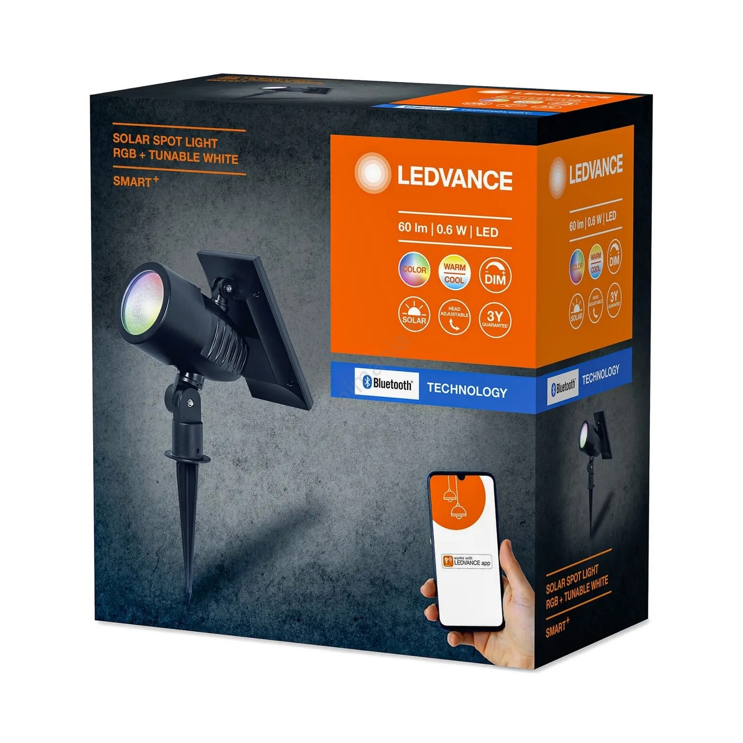 Ledvance - Lampe solaire à intensité variable LED RGBW SMART+ SOLAR LED ...