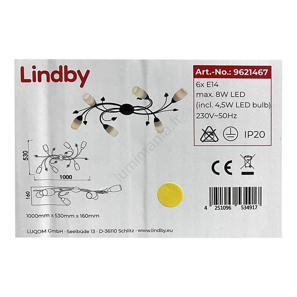 Lindby - Lustre LED STEFANIA 6xE14/4,5W/230V | Lumimania