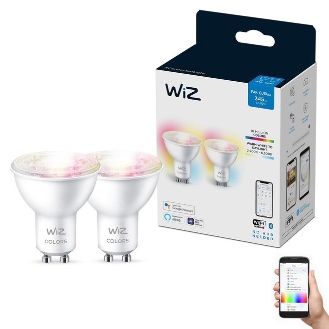 LOT 2x Ampoule à intensité variable LED RGBW PAR16 GU10/4,7W/230V 2200-6500K Wi-Fi - WiZ | Lumimania