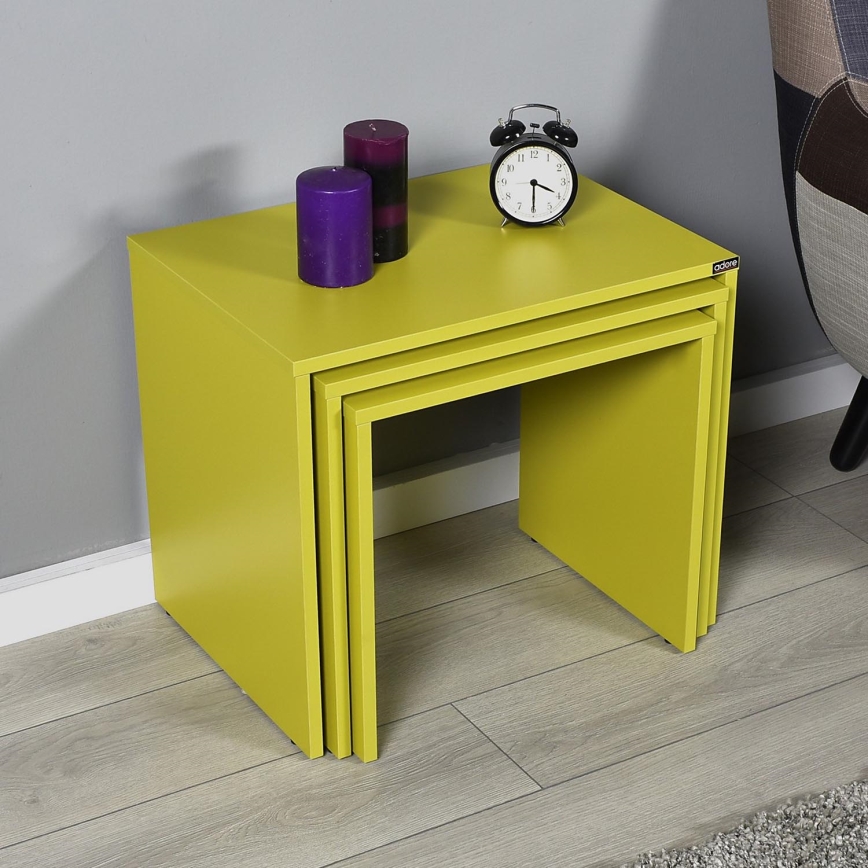 LOT 3x Table basse vert | Lumimania
