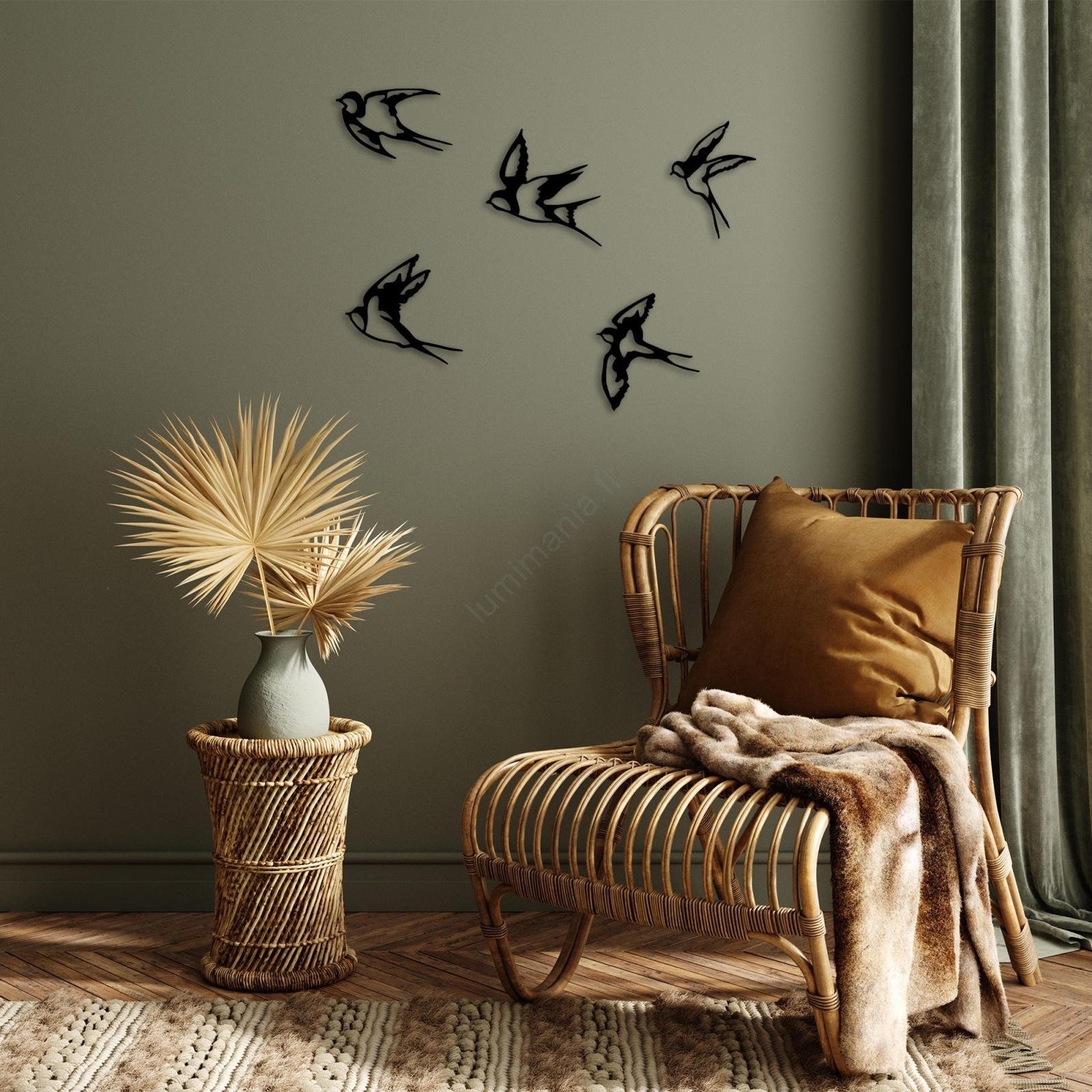 LOT 5x Décoration murale oiseaux | Lumimania