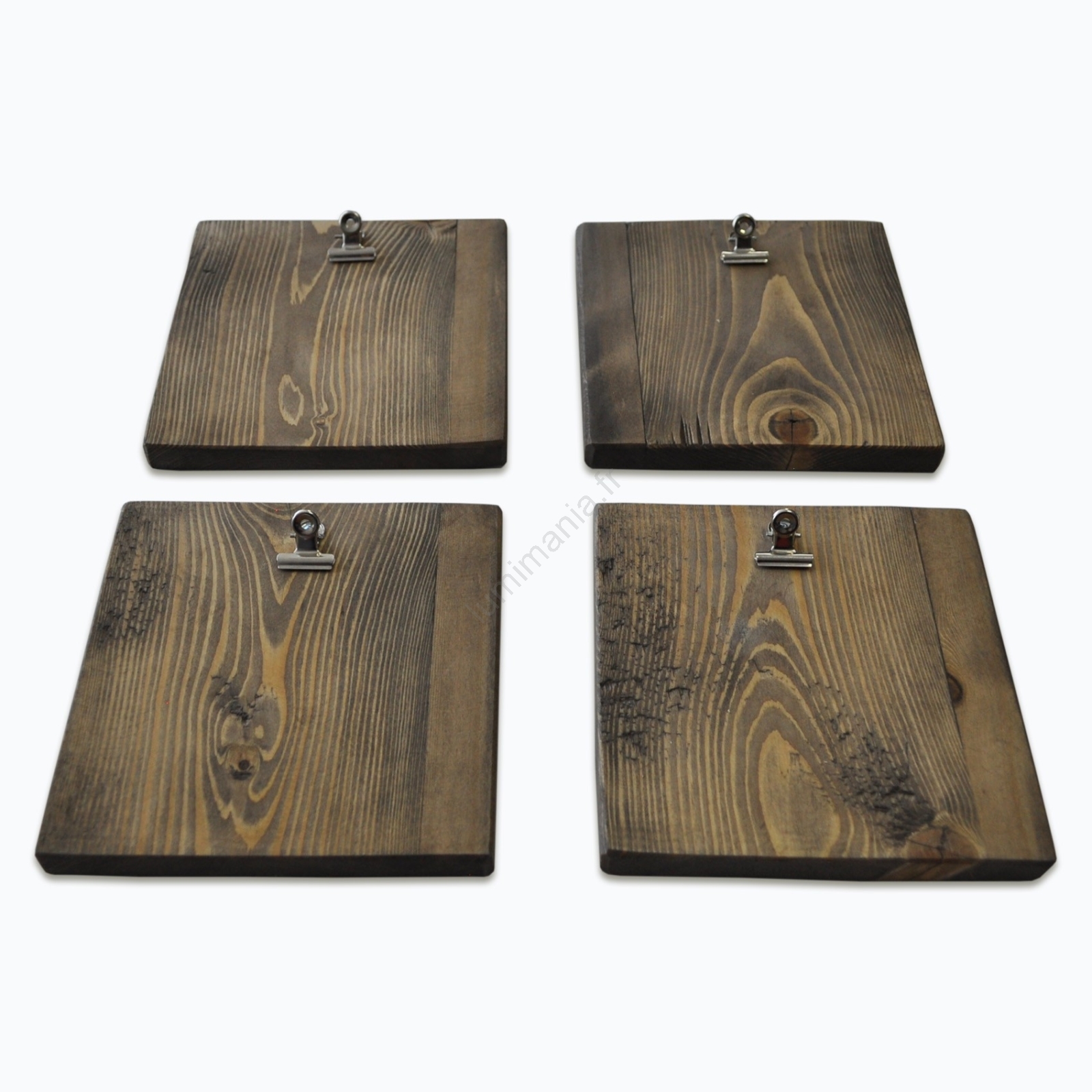 Lot de 4x Support mural pour photos 14x14 cm marron | Lumimania