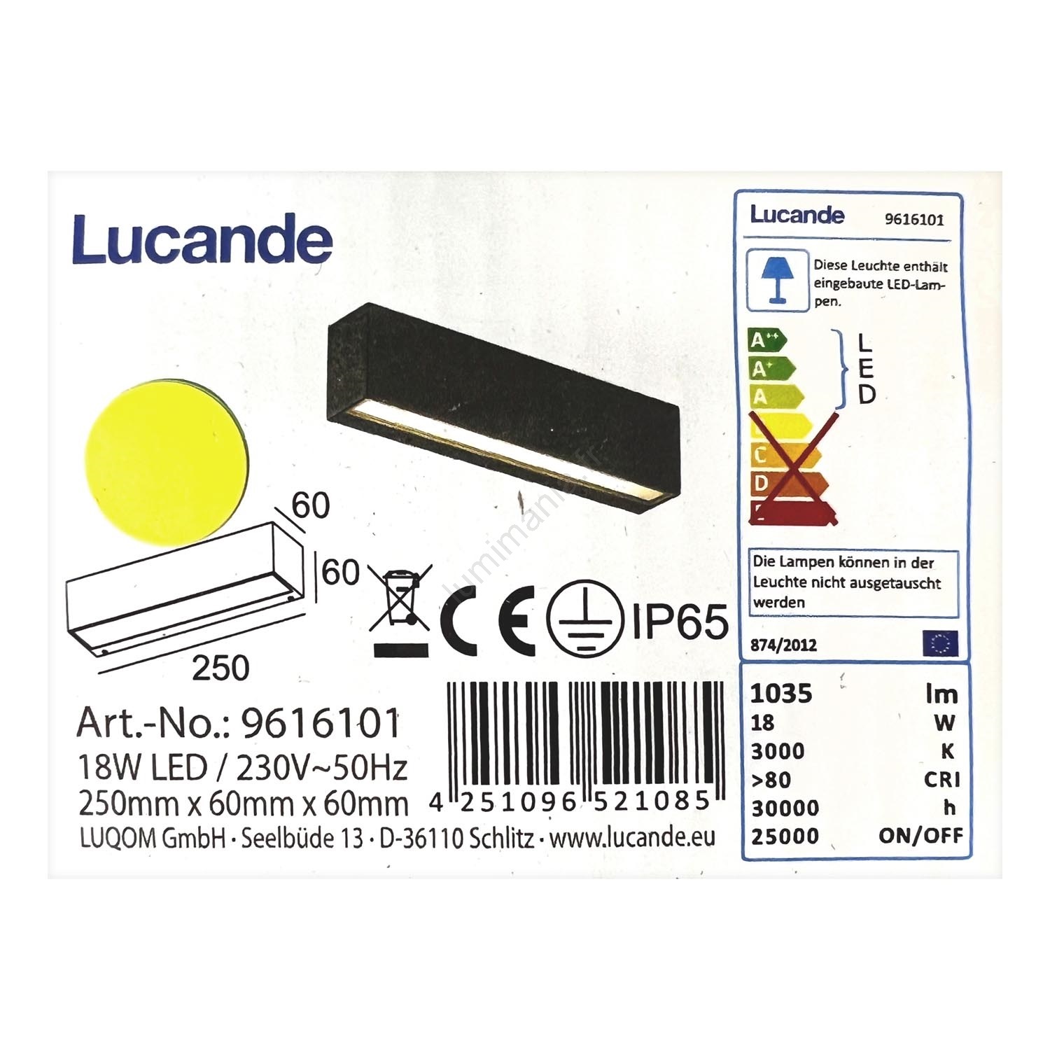 Lucande - Applique murale extérieure TILDE LED/18W/230V IP65 | Lumimania