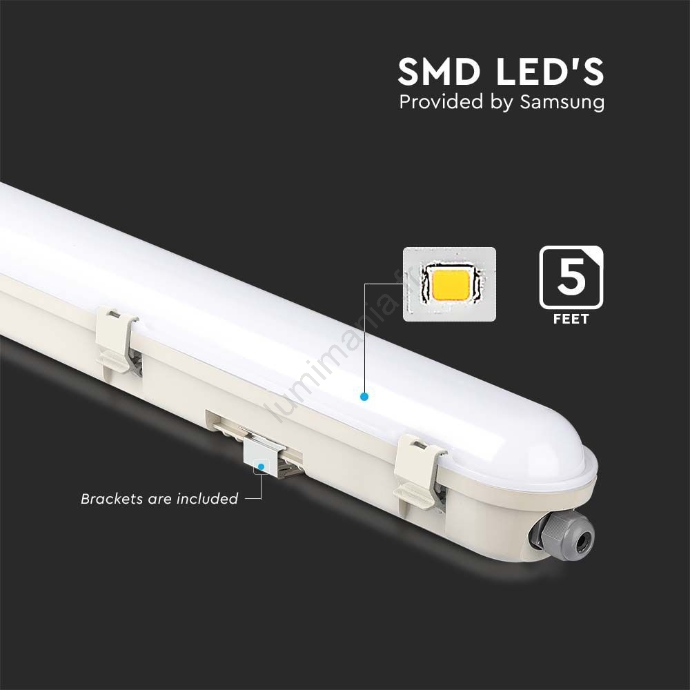 Luminaire fluorescent industriel SAMSUNG CHIP LED/70W/230V 6500K 150cm ...