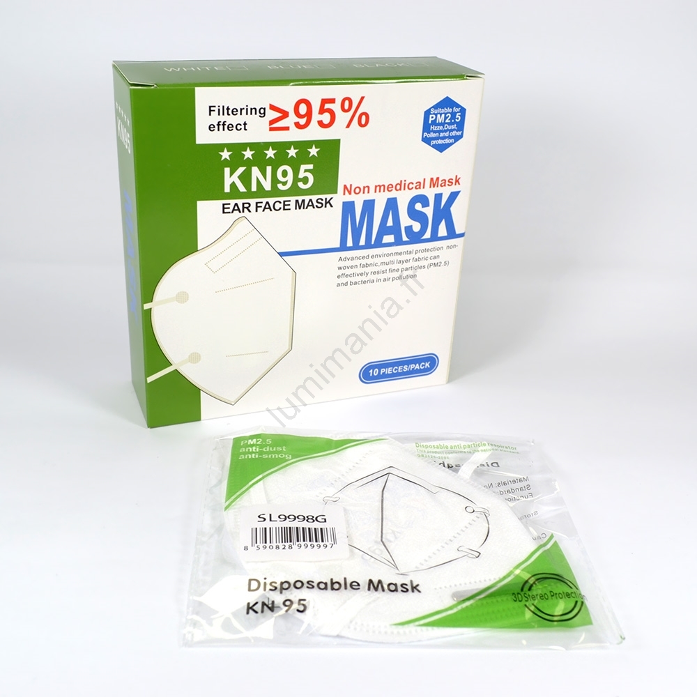 Masque de protection classe KN95 (FFP2) 100pcs - CONFORT | Lumimania