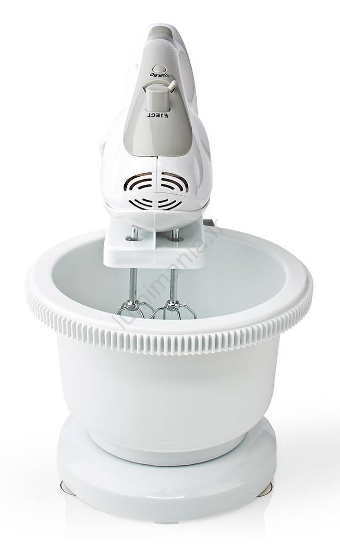 Nedis KAHM110CWT - Batteuse manuelle avec bol rotatif 200W/230V blanc ...