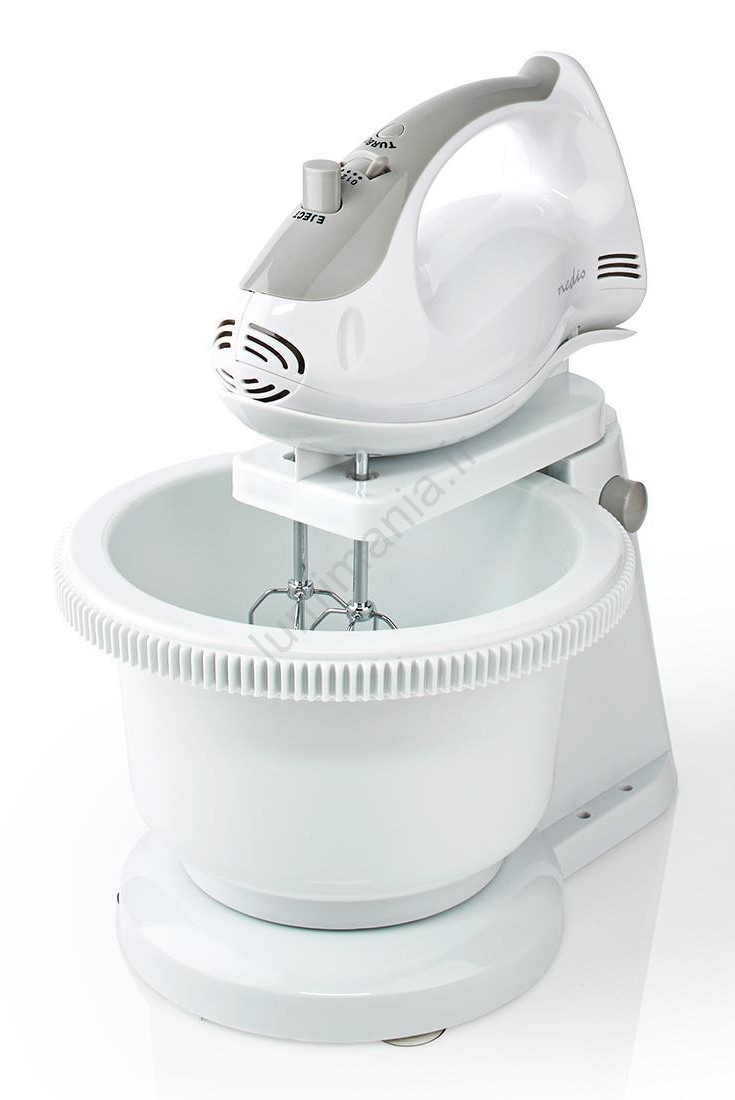 Nedis KAHM110CWT - Batteuse manuelle avec bol rotatif 200W/230V blanc ...