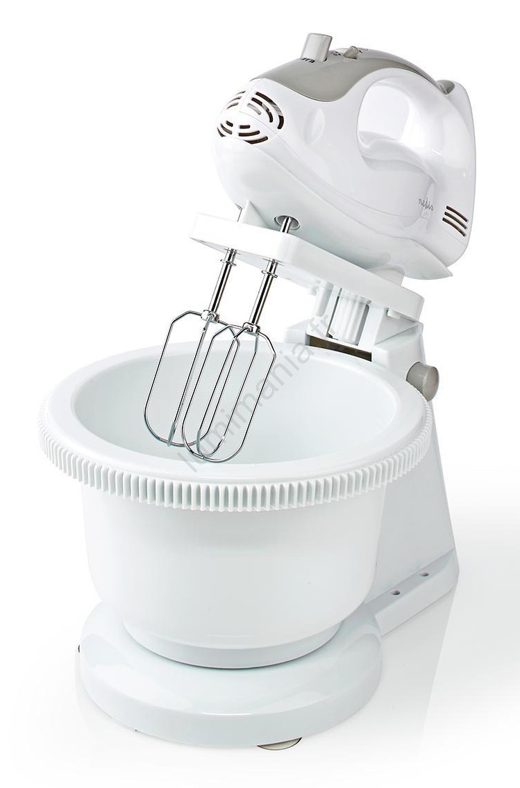 Nedis KAHM110CWT - Batteuse manuelle avec bol rotatif 200W/230V blanc ...