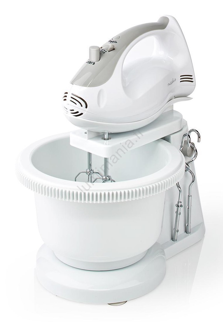 Nedis KAHM110CWT - Batteuse manuelle avec bol rotatif 200W/230V blanc ...