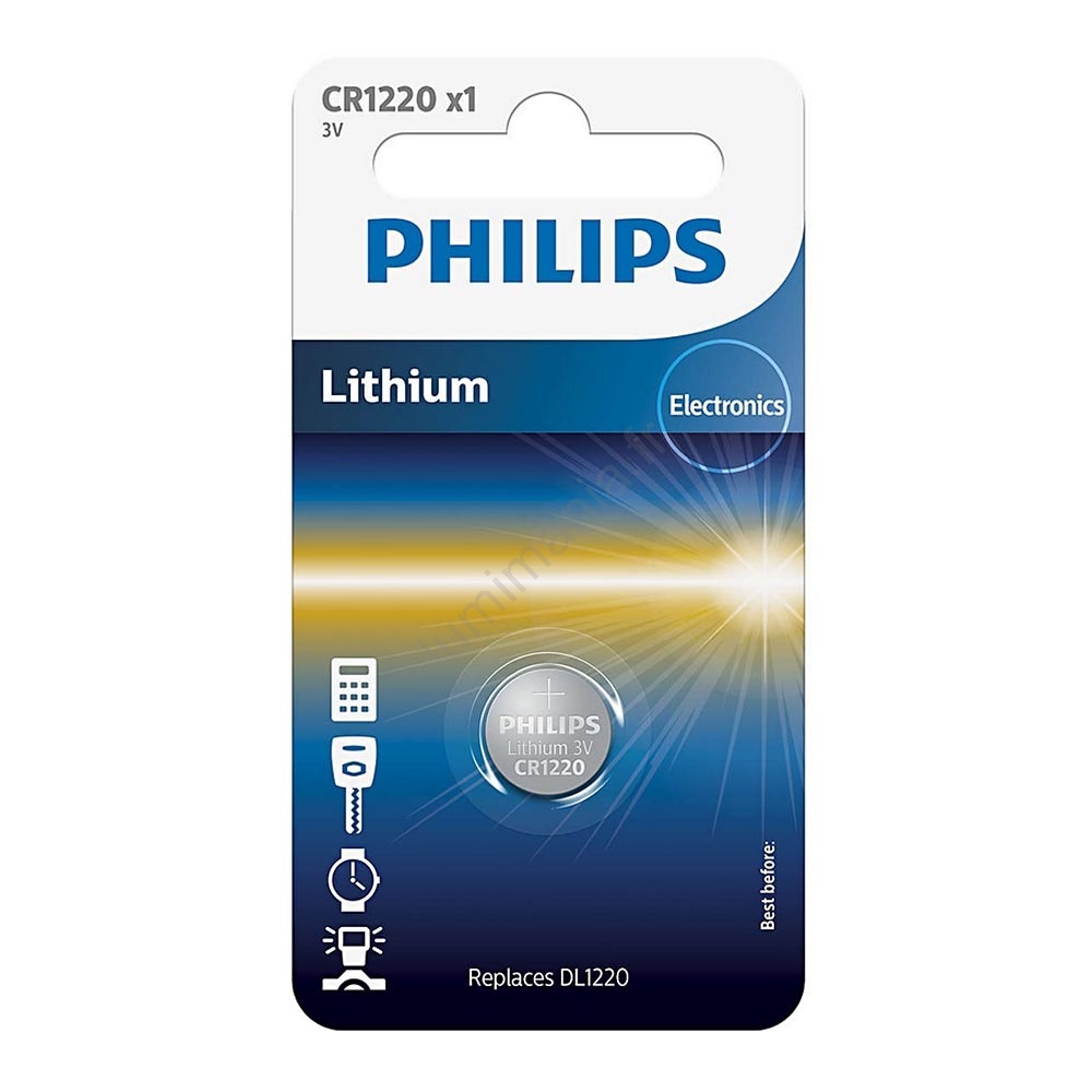 Philips CR1220/00B - Pile bouton lithium CR1220 MINICELLS 3V | Lumimania