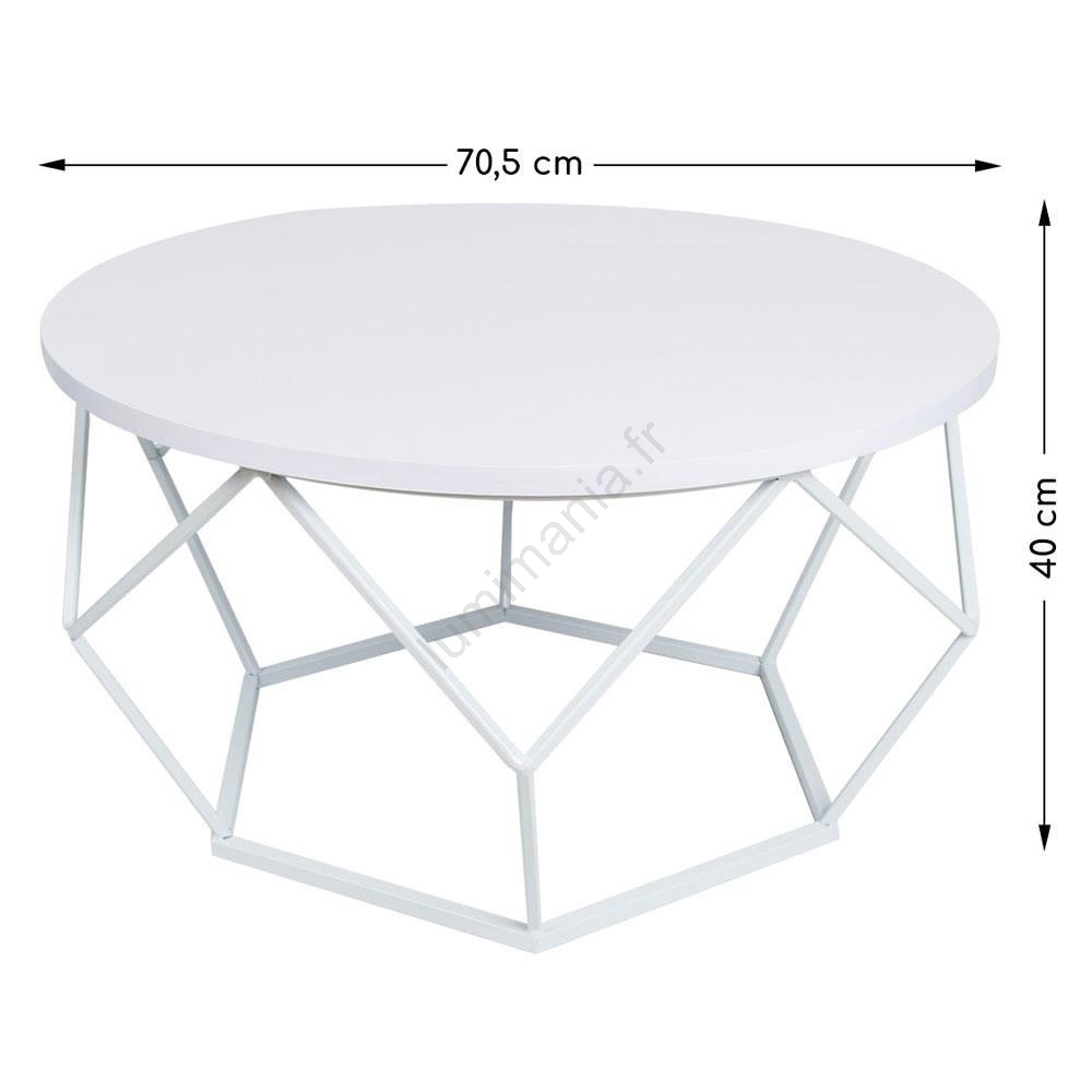 Table basse DIAMOND 40x70 cm blanche | Lumimania