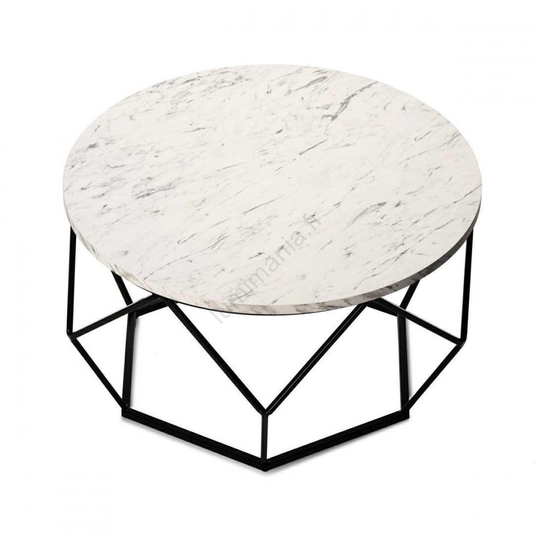 Table basse MARMUR 40x70 cm noire/blanche | Lumimania
