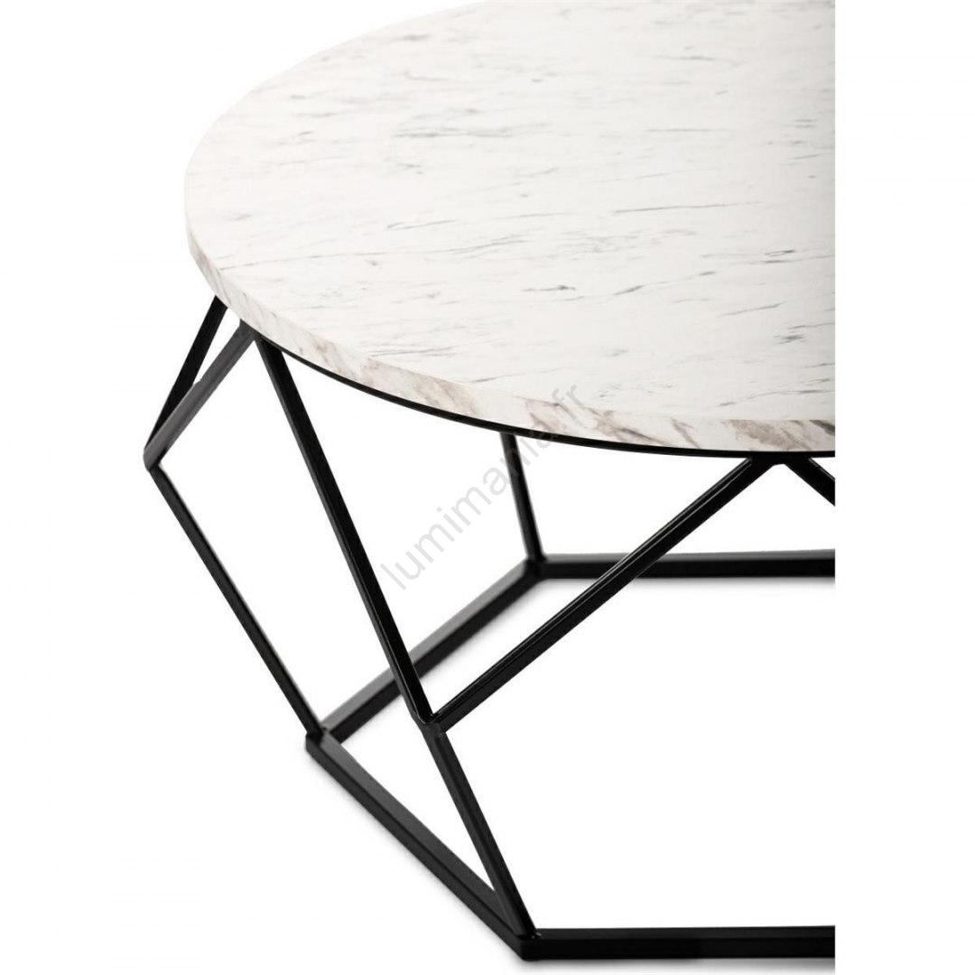 Table basse MARMUR 40x70 cm noire/blanche | Lumimania