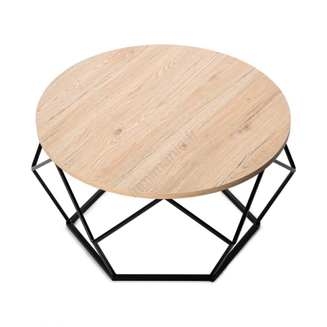 Table basse MARMUR 40x70 cm noire/marron | Lumimania
