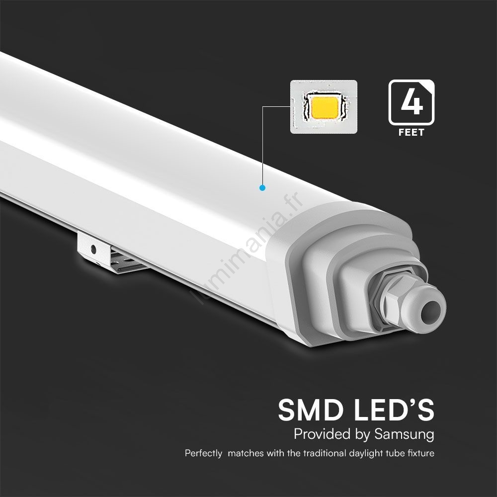 Tube fluorescent industriel SAMSUNG CHIP LED/36W/230V 6500K IP65 120 cm ...